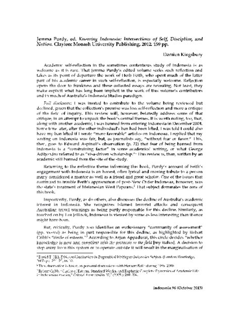 Pdf Knowing Indonesia Intersections Of Self Discipline And Nation