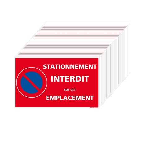 Planche De 32 Autocollants Stationnement Interdit Papier Autocollant
