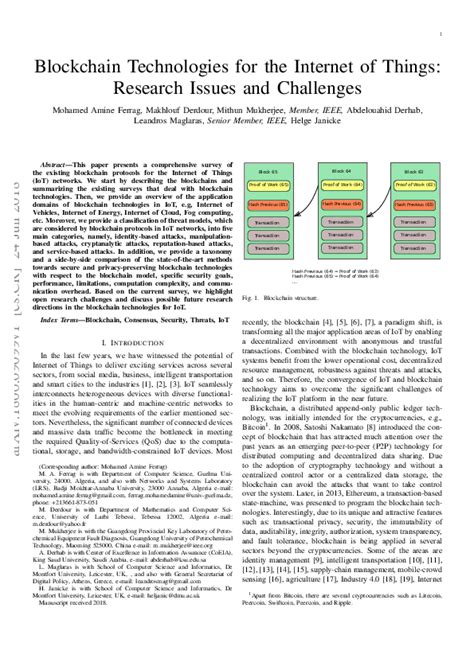pdf blockchain technologies for the internet of things research issues and challenges