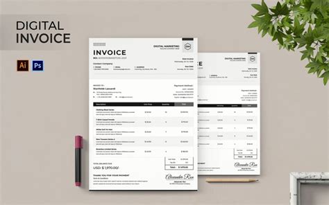 Digital Marketing Invoice 184946 TemplateMonster