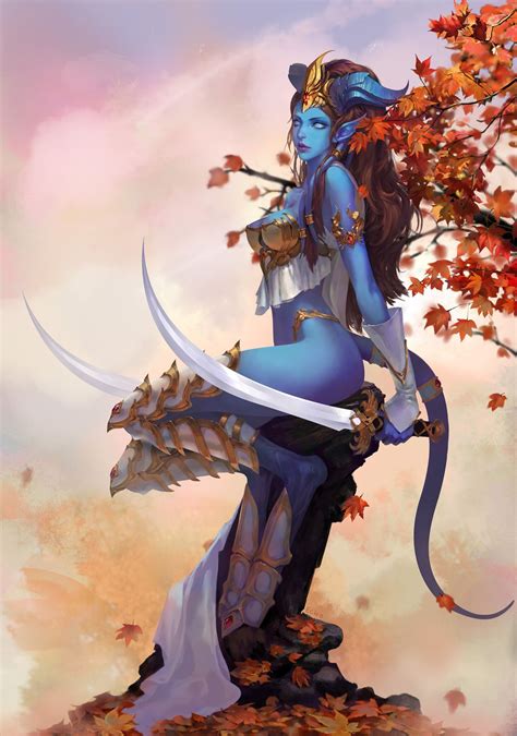 Wallpaper Illustration Anime World Of Warcraft Sword Person Mythology Draenei
