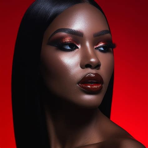 Una Modelo Con Labios Rojos Y Lápiz Labial Rojo En La Cara Foto Premium