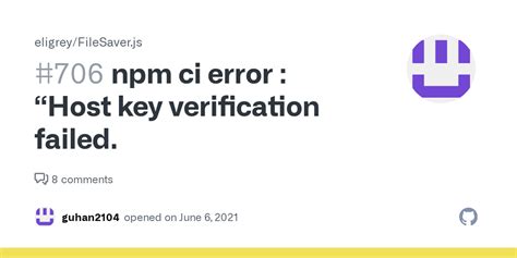 Npm Ci Error Host Key Verification Failed · Issue 706 · Eligreyfilesaverjs · Github