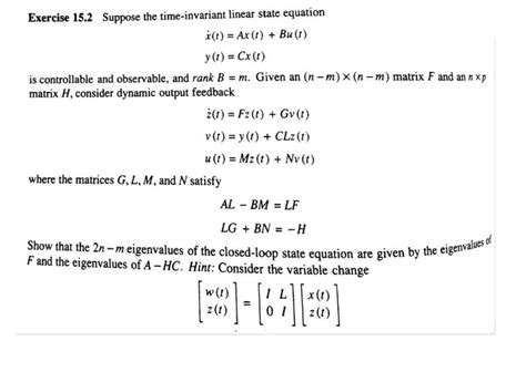 exercise 15 2 suppose the time invariant linear