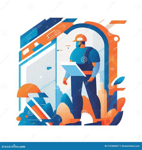 architect creating blueprints in colorful ui ux style with generative