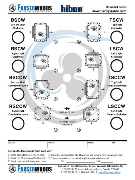 Fillable Online Hibon Nx Pd Blower Configuration Form Hibon Nx Series