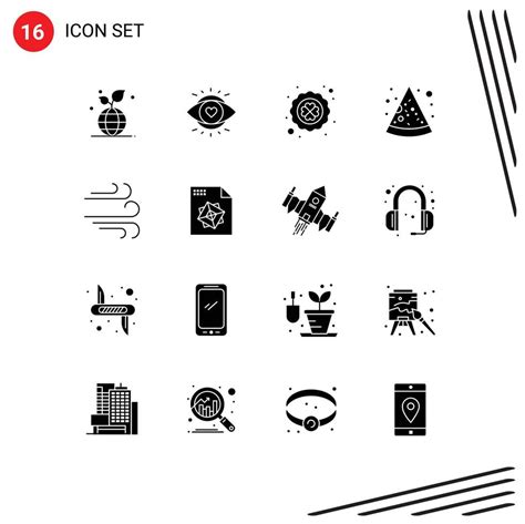 Set Of 16 Modern Ui Icons Symbols Signs For Wind Direction Clover Pizza