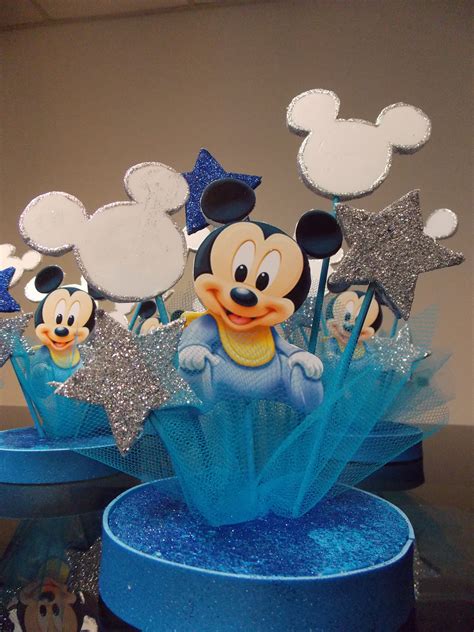 Centro De Mesa Souvenirs De Mickey Bebe Centro De Mesa De Mickey