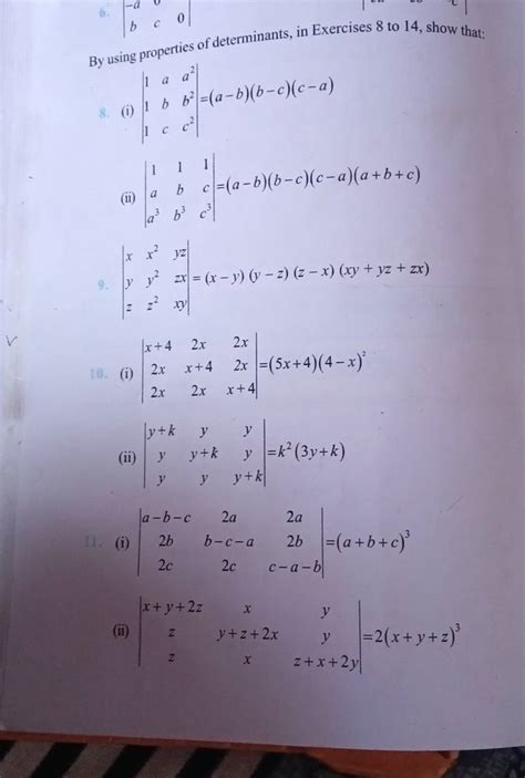 By Using Properties Of Determinants In Exercises To Show That I