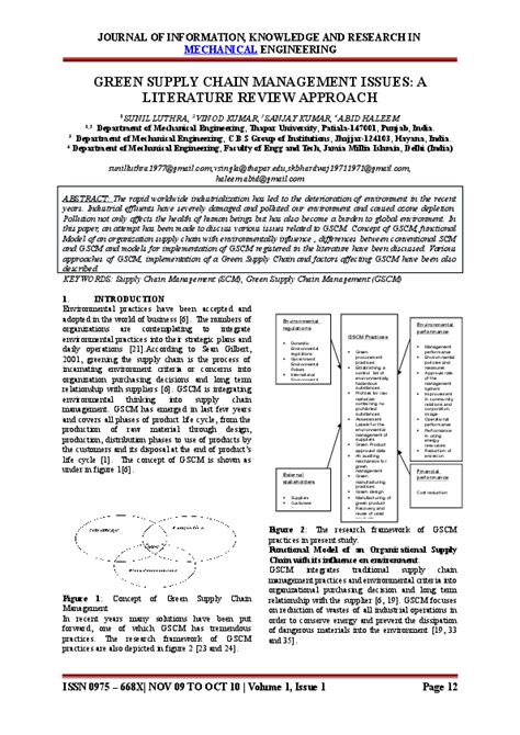 Doc Green Supply Chain Management Issues A Literature Review Approach