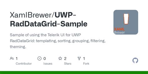 GitHub XamlBrewer UWP RadDataGrid Sample Sample Of Using The Telerik UI For UWP RadDataGrid