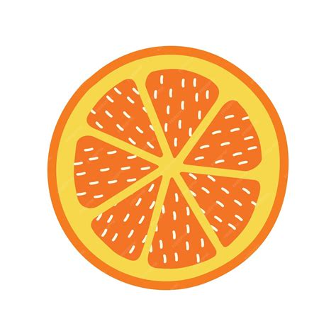 Premium Vector | Orange slice vector isolated clipart handdrawn citrus tangerine slice illustration