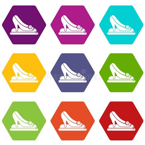 Los Iconos De Los Zapatos De La Princesa Fijaron El Vector 9