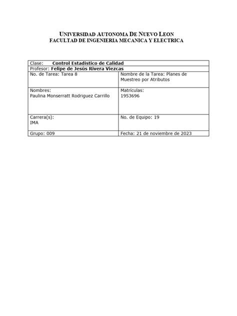Tarea 8 Control Estadistico Pdf