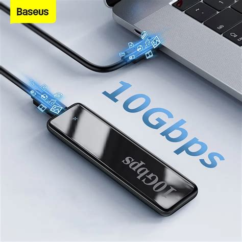 Baseus NVME M2 SSD Case USB Type C SSD Enclosure External Solid State Drives Disk Box 10Gbps M 2