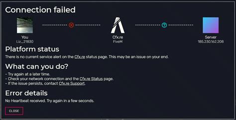 No Heartbeat Received FiveM Client Support Cfx Re Community