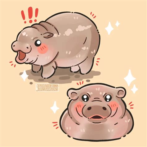 Hatchedegg Digital Illustrator On Instagram Moo Deng 🦛 ️ Moodeng