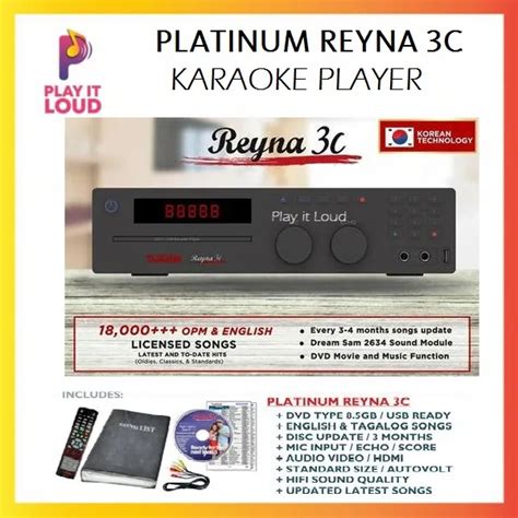 The Platinum Reyna 3C Karaoke Player Free Wired Mic VOLUMER 93 UPDATED