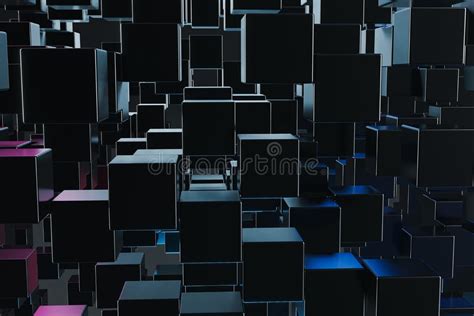 Abstract Cube Particle Background Construction Block Technology Computer Graphic Background3d