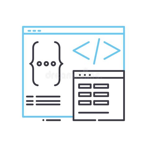 Software Programming Line Icon Outline Symbol Vector Illustration Concept Sign Stock Vector