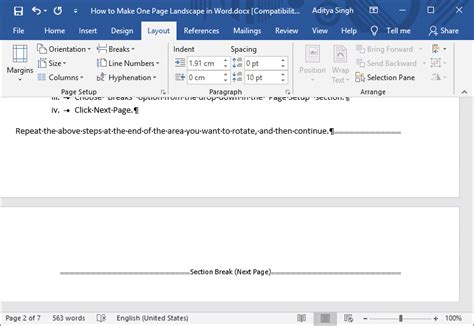 How To Make One Page Landscape In Word TechCult
