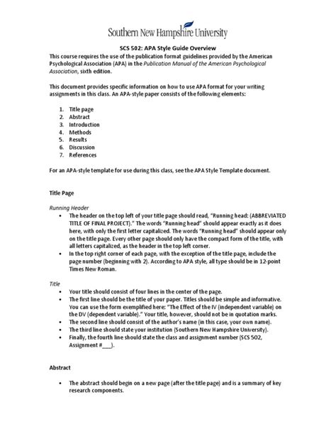 Apa Style Guide Overview Hypothesis Experiment Free 30 Day Trial