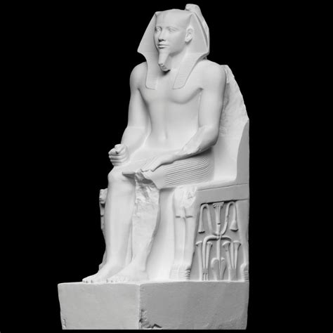 3D Printable King Khafre Chephren Enthroned With The Horus Falcon By