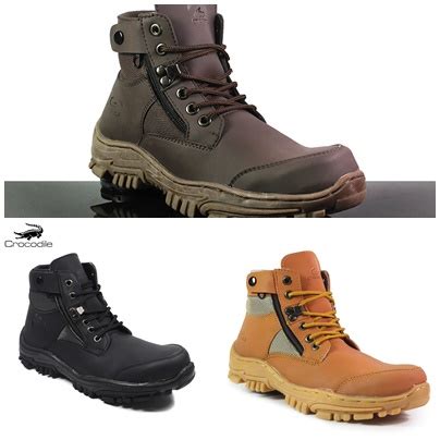 Jual Sepatu Boots Pria Crocodile Jointer Safety Ujung Besi TERMURAH