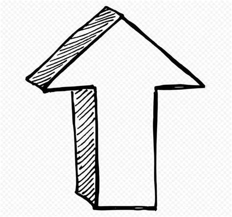 Black Outline Drawing Arrow 3d Effect Point Up