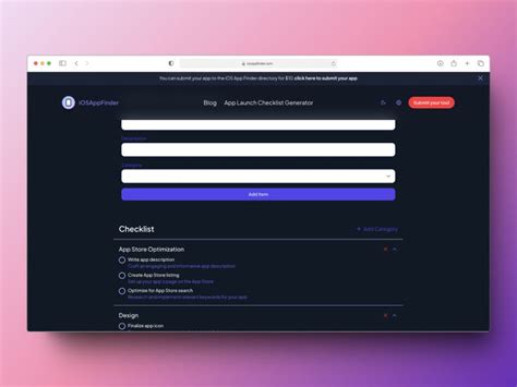 Mansour Mahamat Salle On Linkedin Created A Free App Launch Checklist Generator You Can Create