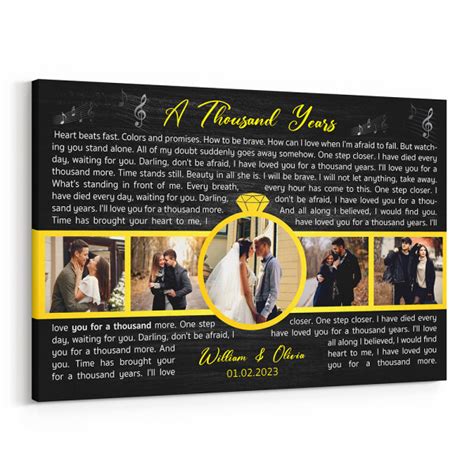 Golden Custom Song Lyrics 5 Photo Canvas Print 365canvas