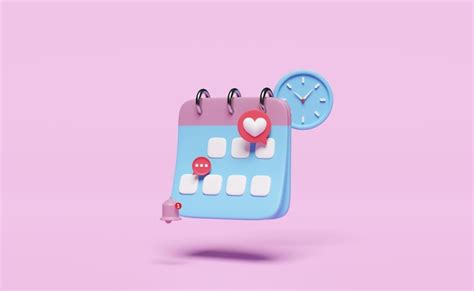 Premium Photo 3d Calendar With Clock Chat Bubbles Icons Marked Date