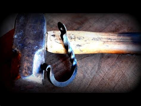 Blacksmithing for beginners: Forging a simple twisted hook - YouTube