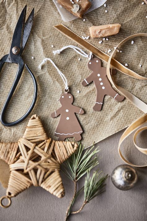 Piparkakku Ukko Ja Akka Metalliset Joulukuusenkoristeet 2 Kpl Setti Ib Laursen Puutarhurin