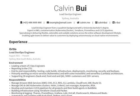 Resume In Latex Calvin Bui