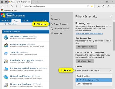 Allow Or Block Cookies In Microsoft Edge In Windows Tutorials