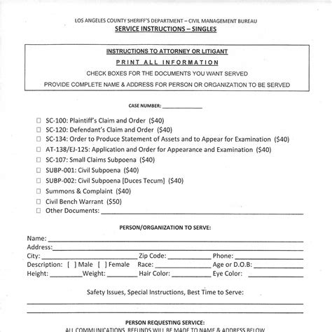 Sheriff S Instructions Blank Pdf Docdroid