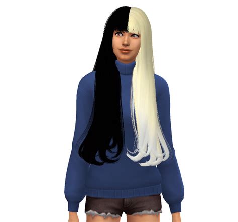 Pink With Blue Tiped Hair Cc Sims 4 Warren Stalood