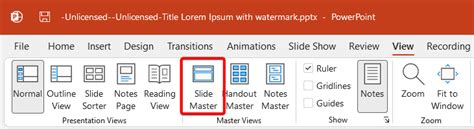 How To Remove A Watermark From PowerPoint Vegaslide