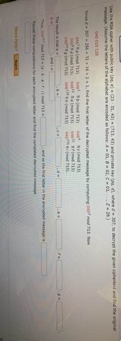 Solved Use The Rsa Cipher With Public Key Pq E Chegg