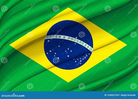 Ilustração Da Bandeira Do Brasil Acenando Ilustração Stock Ilustração