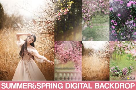 Spring Digital Backdrops Set Creative Market