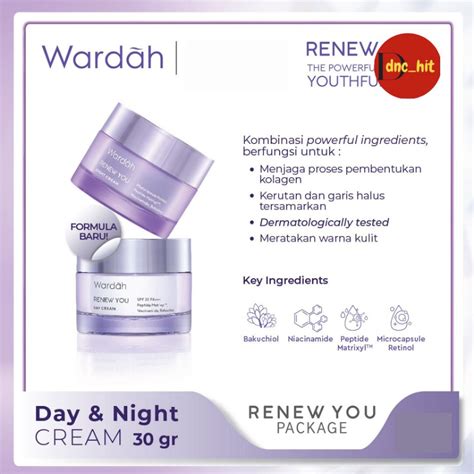 Big Wardah Renew You Anti Aging Day Cream N Night Cream Gr Large Size Shopee Malaysia