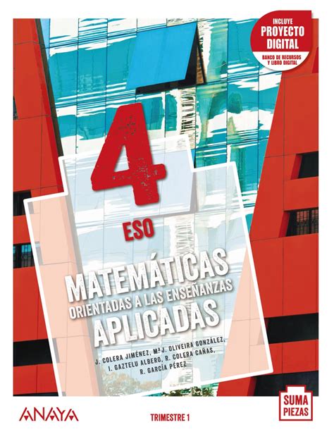Matemáticas orientadas a las Enseñanzas Aplicadas 4 Trimestres