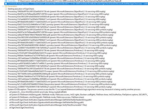 Signcheck Fails With Ioexception Attempting To Write To The Error Log · Issue 1300 · Dotnet
