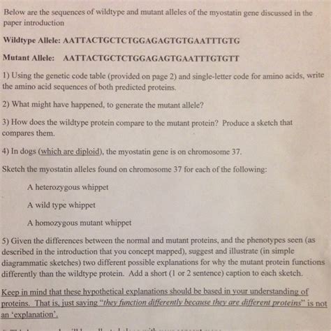 solved below are the sequences of wildtype and mutant