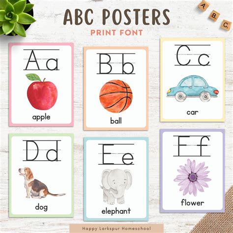 Alphabet Poster Classroom Abc Posters Classroom Alphabet Poster Print Homeschool Printable