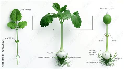Educational Diagram Explaining The Anatomy Of Plants And Their