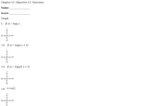 Graph Logarithmic Functions Worksheet For 11th 12th Grade Lesson Planet