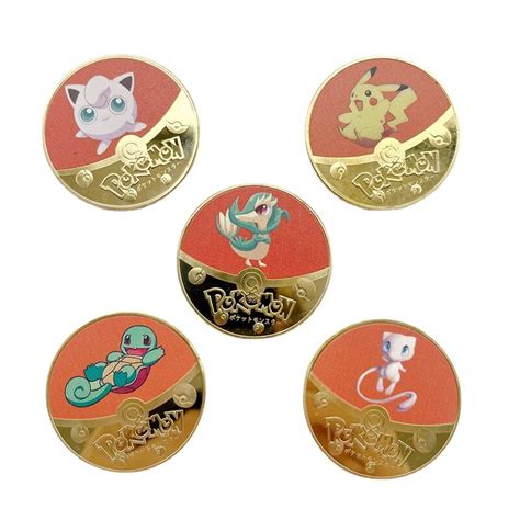 Pikachu Coins Metal Silver Coins Pokemon Golden Pokemon Cards Anime